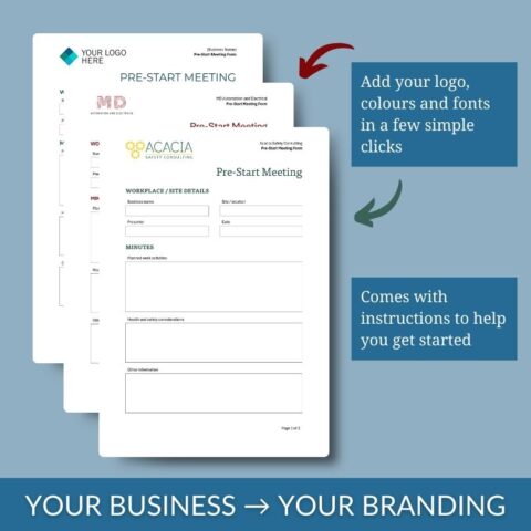 Pre-Start Meeting Form - Acacia Safety Consulting