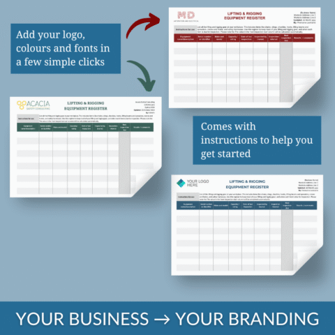 Lifting & Rigging Equipment Register - Acacia Safety Consulting